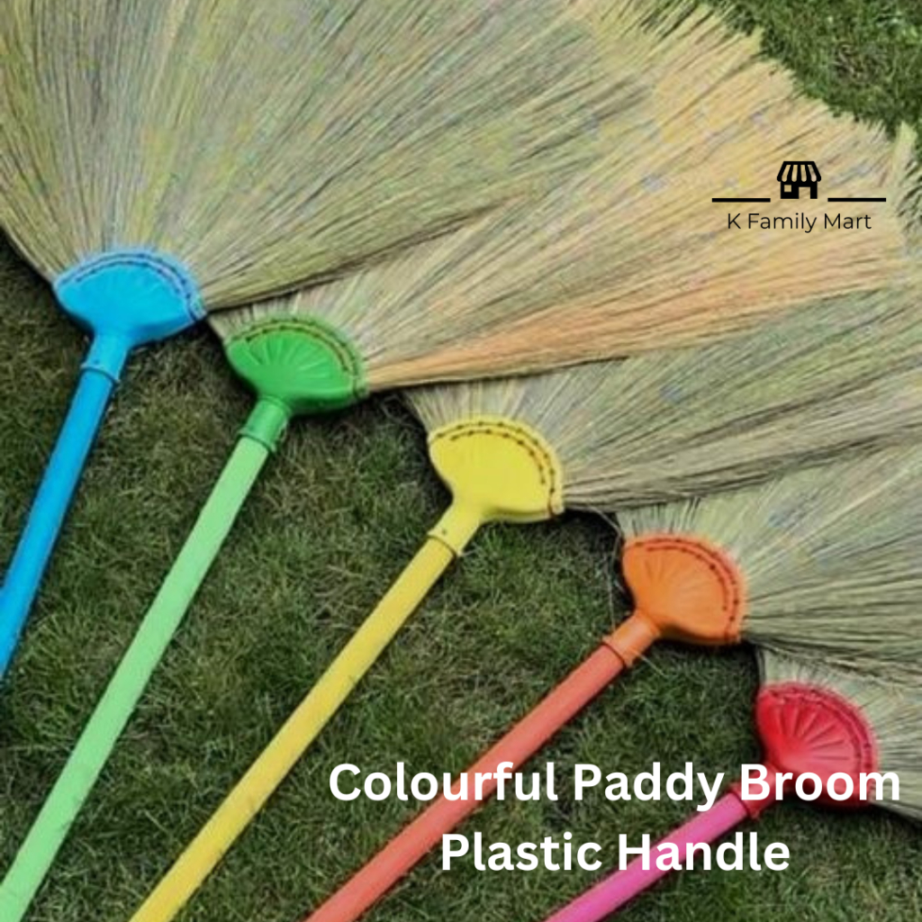 Paddy Broom Plastic Handle Penyapu Lantai Jerami Ringan Colorful 🔥READY ...