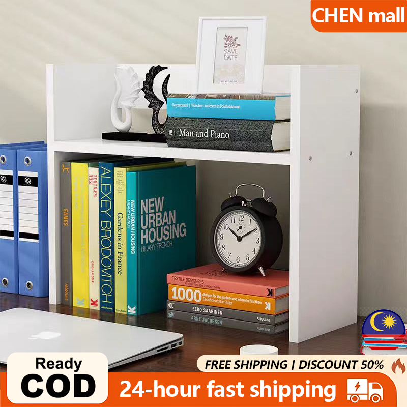 Rak buku meja storan dua lapisan rak buku pelbagai fungsi/Storage rack ...