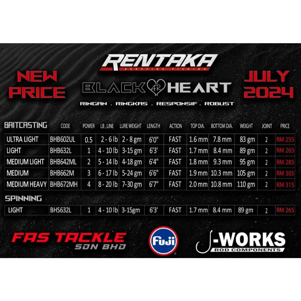 Mr Perambut - Rentaka Black Heart Casting and Spinning Rod | Shopee ...