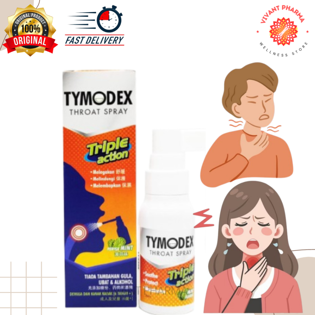 Tymodex Throat Spray 30ml (Mint Flavour) | Semburan untuk Sakit Tekak ...