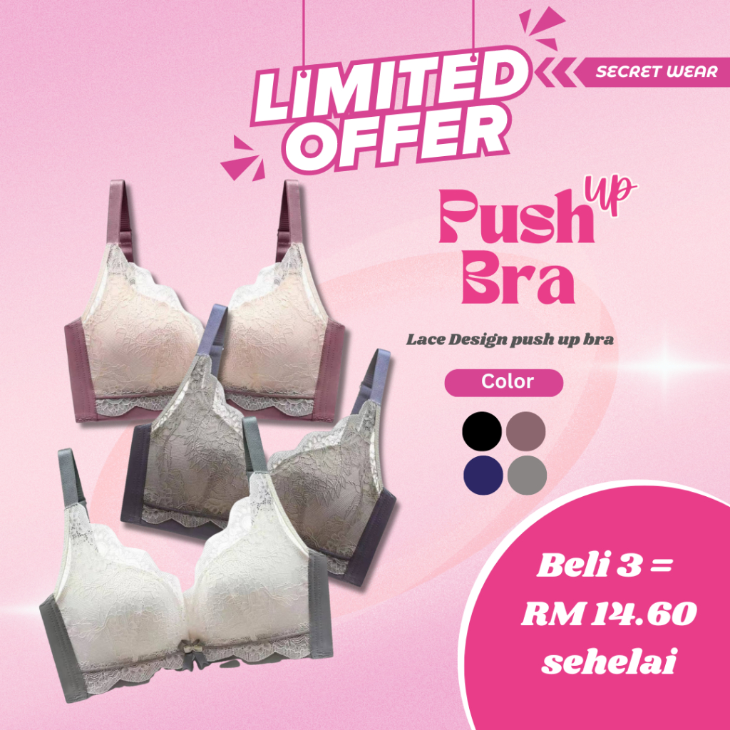 Secret Wear Bra Women Lace Bra Push Up Bra Full Coverage Wireless ...