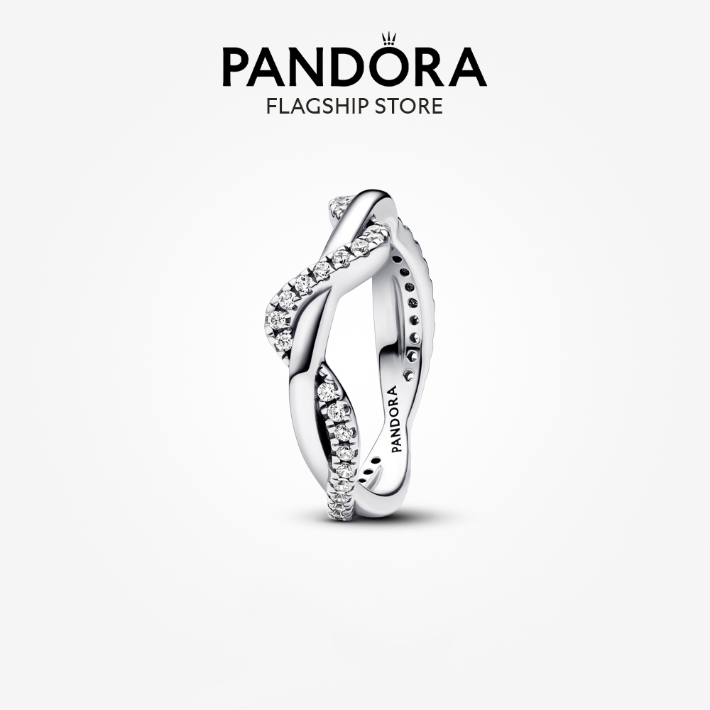 Pandora Sparkling Intertwined Wave Ring | Shopee Malaysia