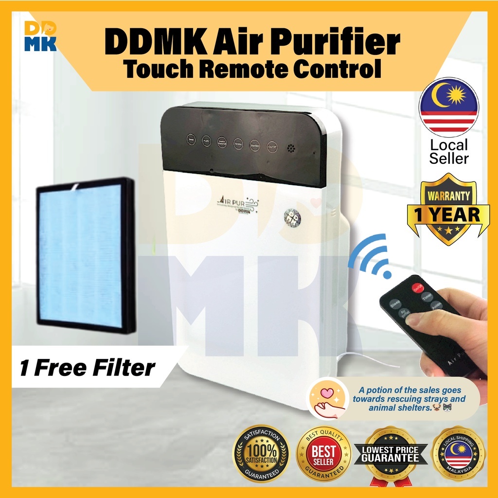 DDMK Air Purifier With PM2.5 HEPA FilterNegative Ion Remote Control Smart Air Treatment Penapis ...
