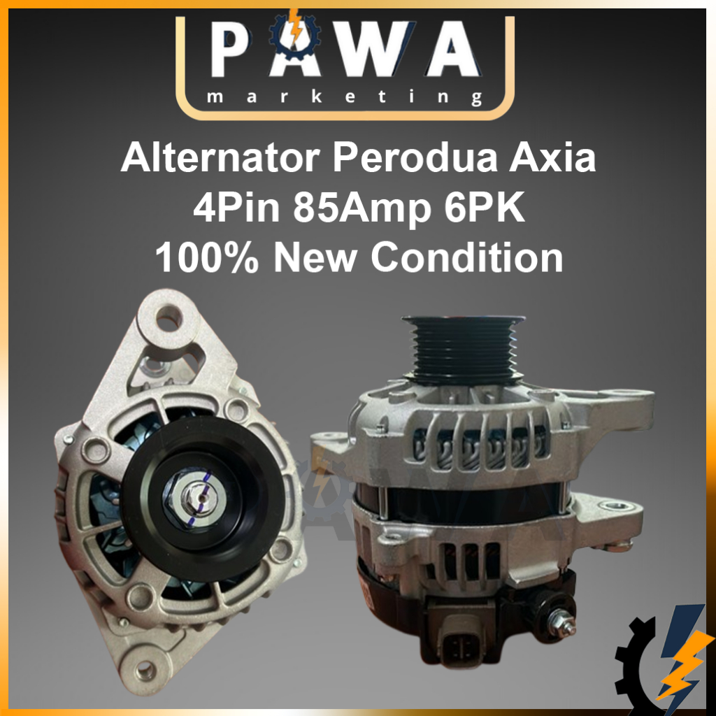 New 100% Authentic Alternator Motor Perodua Axia 4Pin 6PK Replacement ...
