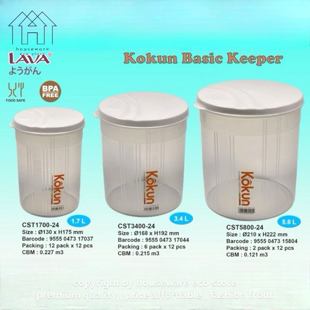 LAVA Kokun Round Air Tight Keeper Container / Bekas Kedap Udara / Food ...
