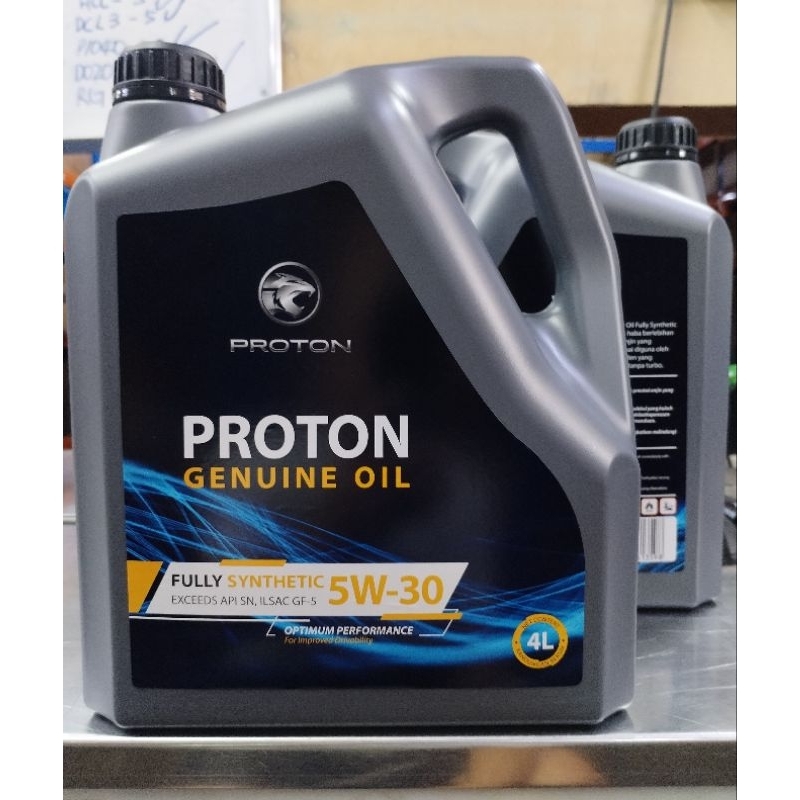 100% ORIGINAL PROTON 5W30 FULLY SYNTHETIC MOTOR OIL (4 Litre) | Shopee ...