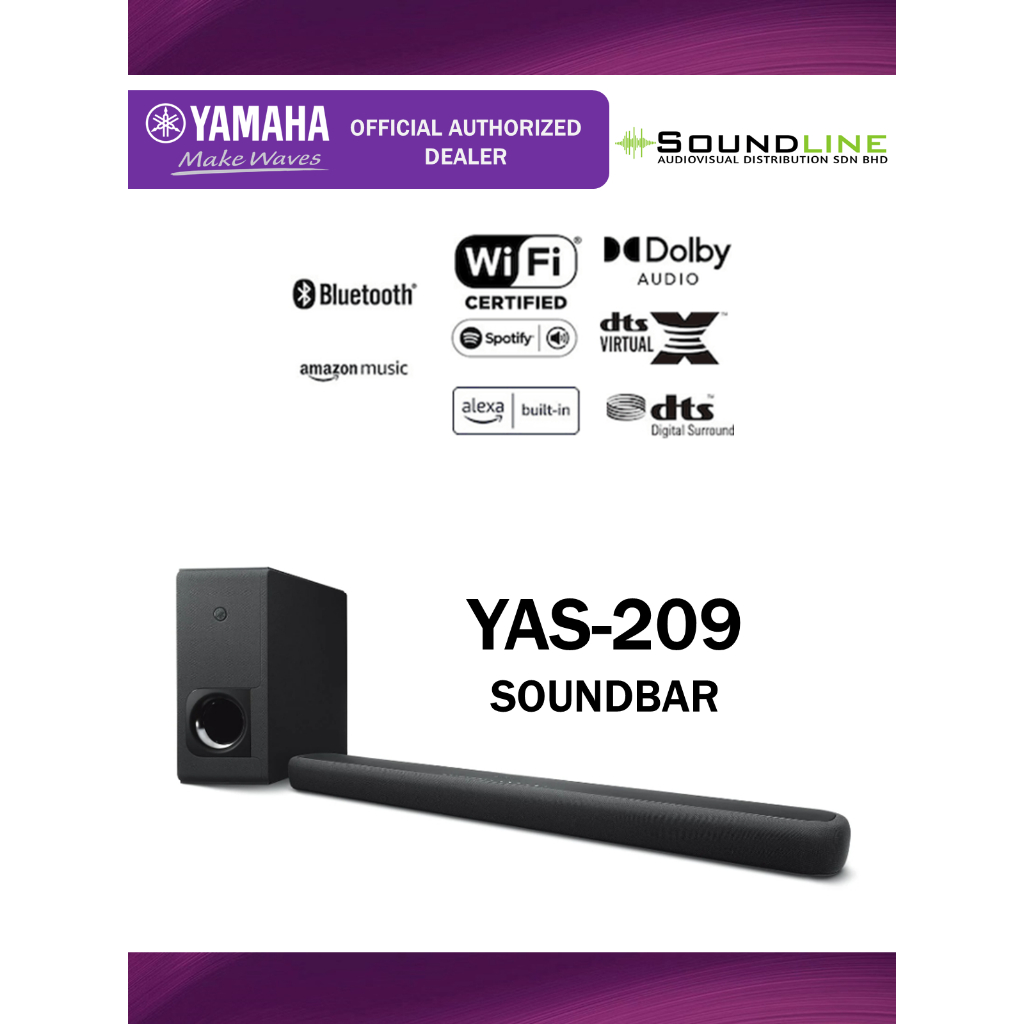 [READY STOCK FAST DELIVERY] YAMAHA [YAS-209] Soundbar Wireless Subwoofer 3D Surround HDMI ...