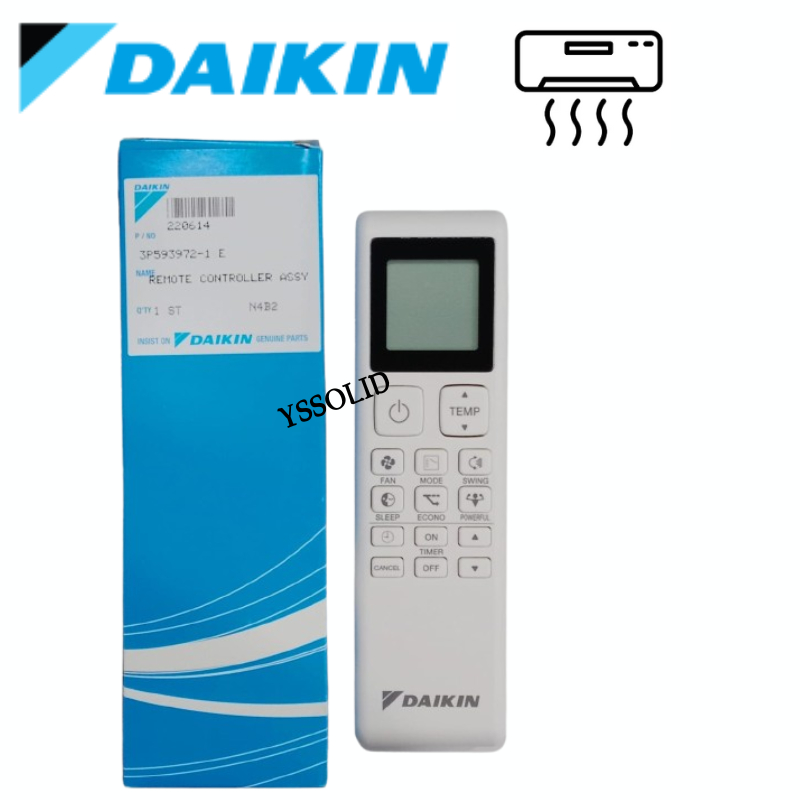 DAIKIN ORIGINAL AIRCOND INVERTER REMOTE CONTROL 3P593972-1 | Shopee ...