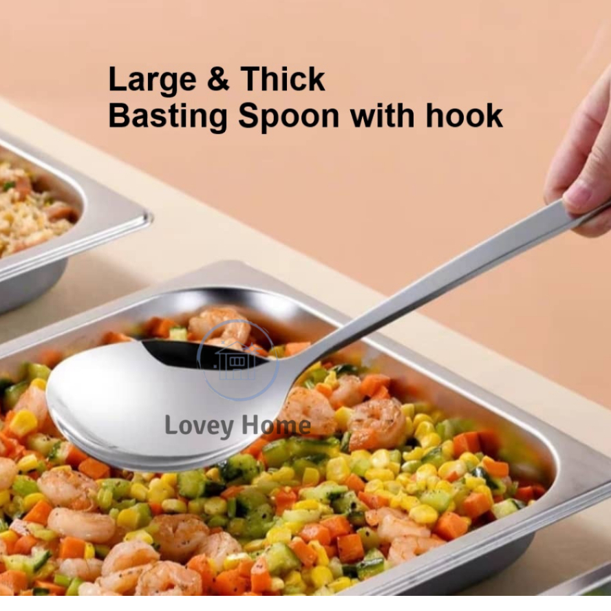 Thick Stainless Steel Large Serving Spoon Buffet Basting Ladle Rice ...