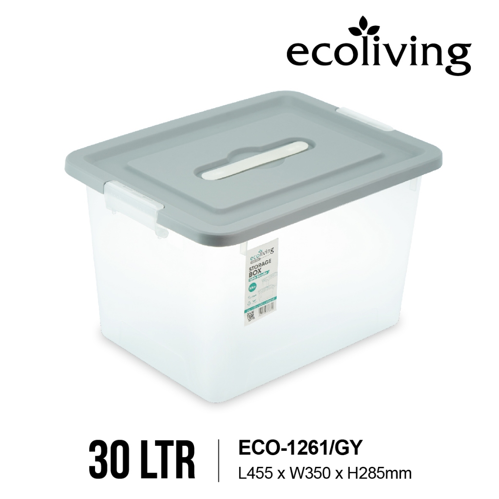 ECO LIVING 18/30Ltr Stackable Storage Box,Groovy Matte Multipurpose ...