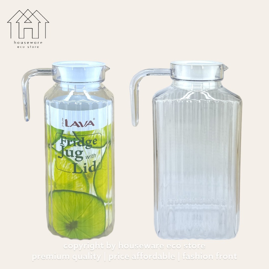 Lava Cold Pitcher Plastic Water Jug with Lid Serving Pitcher Drinking ...