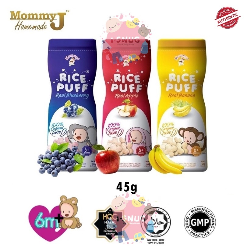 HALAL MommyJ Baby Pure Rice Puff 6m+ (45g) Snacks Finger food Teething ...