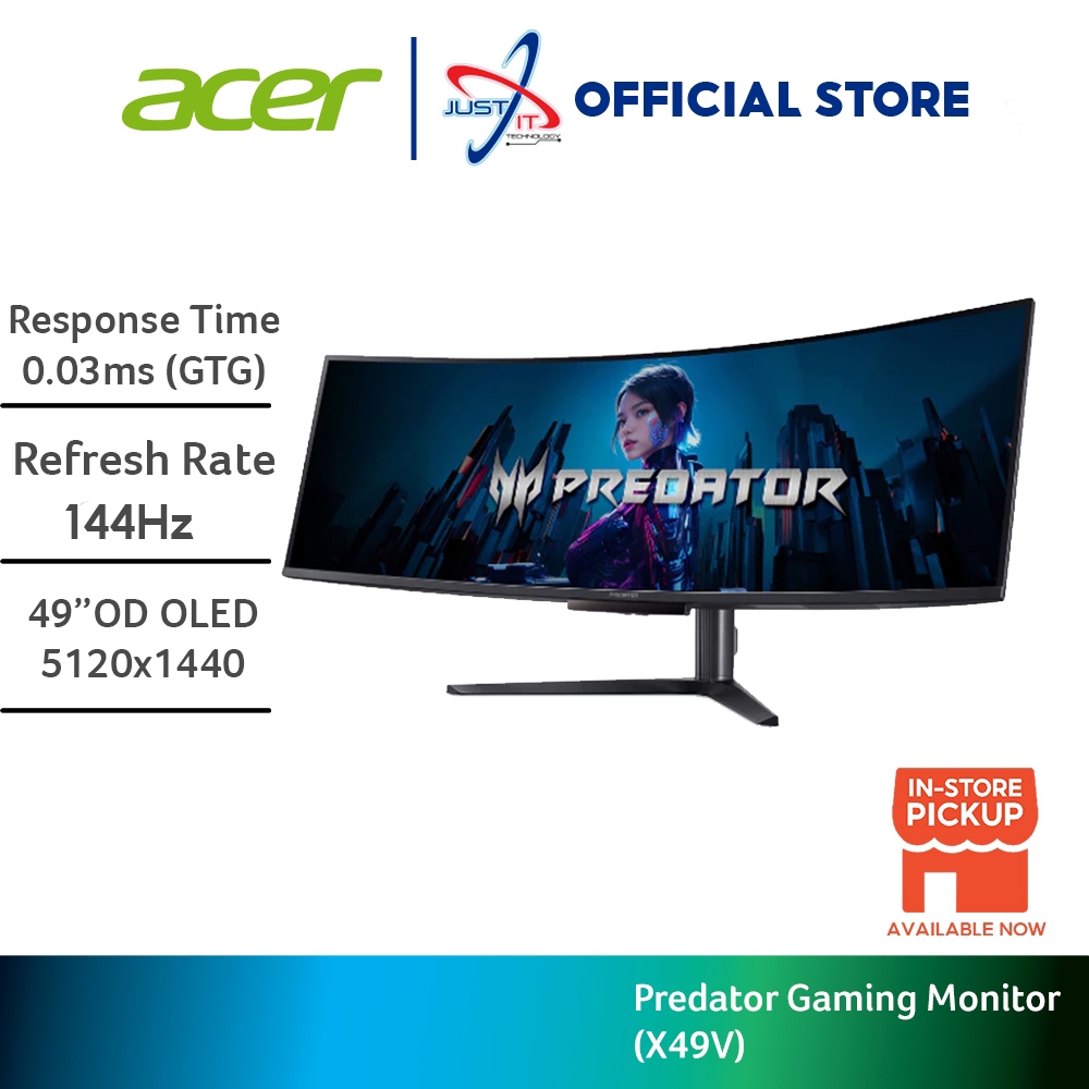 ACER PREDATOR X49V 49" CURVED GAMING MONITOR - ( 49" 2K QD-OLED / 0 ...