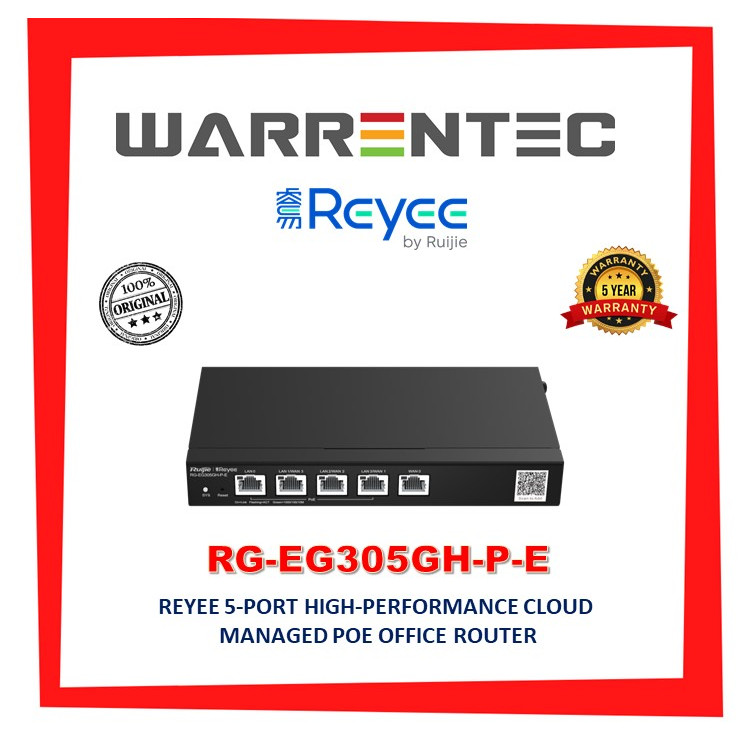 REYEE RG-EG305GH-P-E REYEE 5-PORT HIGH-PERFORMANCE CLOUD MANAGED POE ...