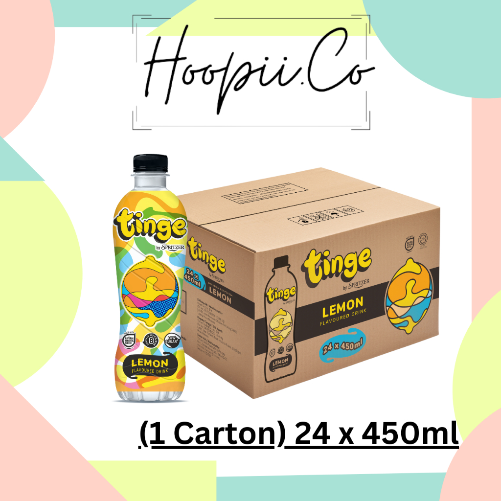 Spritzer Tinge Flavoured Drink -Lemon 24 x 450ml | Shopee Malaysia