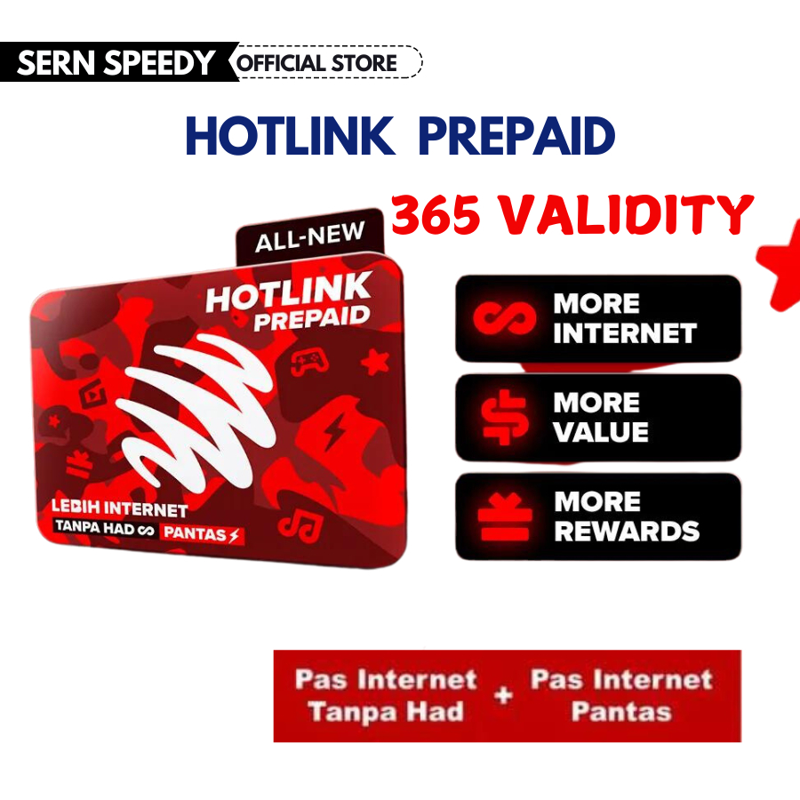 Hotlink Prepaid SIM –365 Days Validity | Pantas & Unlimited Internet ...