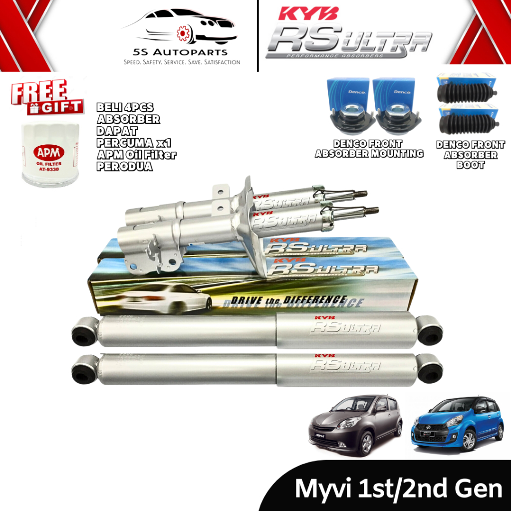 KYB RS ULTRA Perodua Myvi 1st/2nd Gen (2005-2017) Heavy Duty Absorber ...