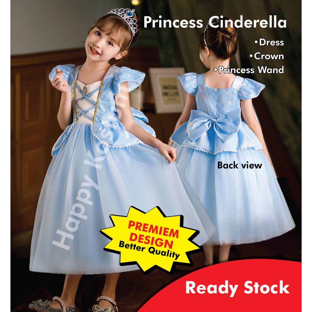 💥Ready Stock New! Princess Cinderella Costume Kids Budak Malaysia Budak ...