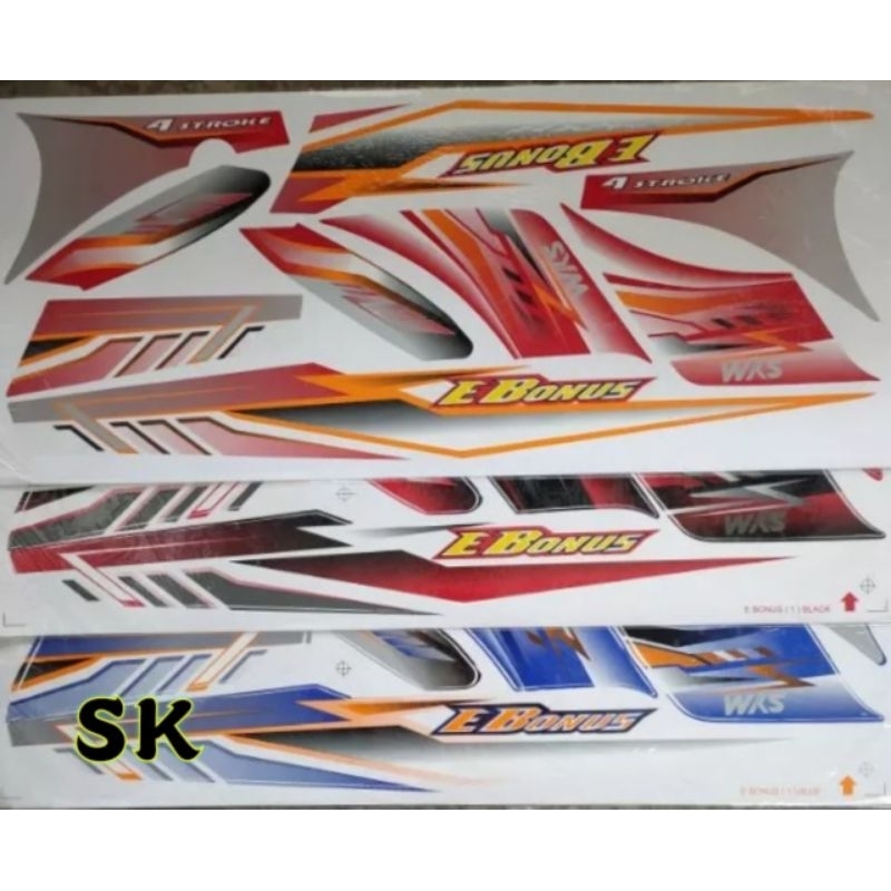 SYM E BONUS 110 (1) STRIPE BODY STICKER STIKER (READY STOCK ...