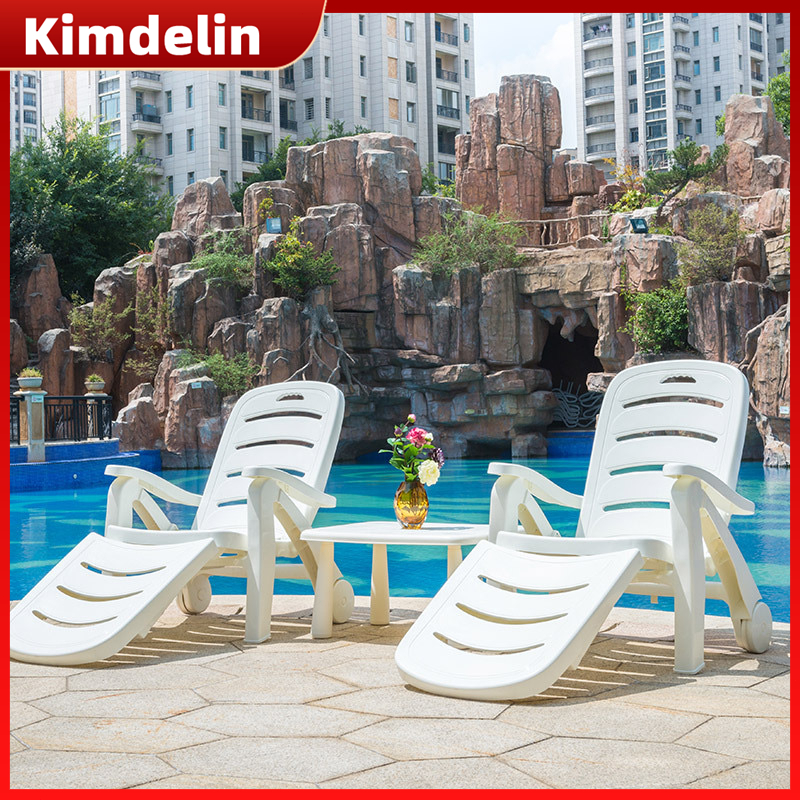 KIMDELIN Outdoor Foldable Swimming Pool Beach Chairs Beach Table ...