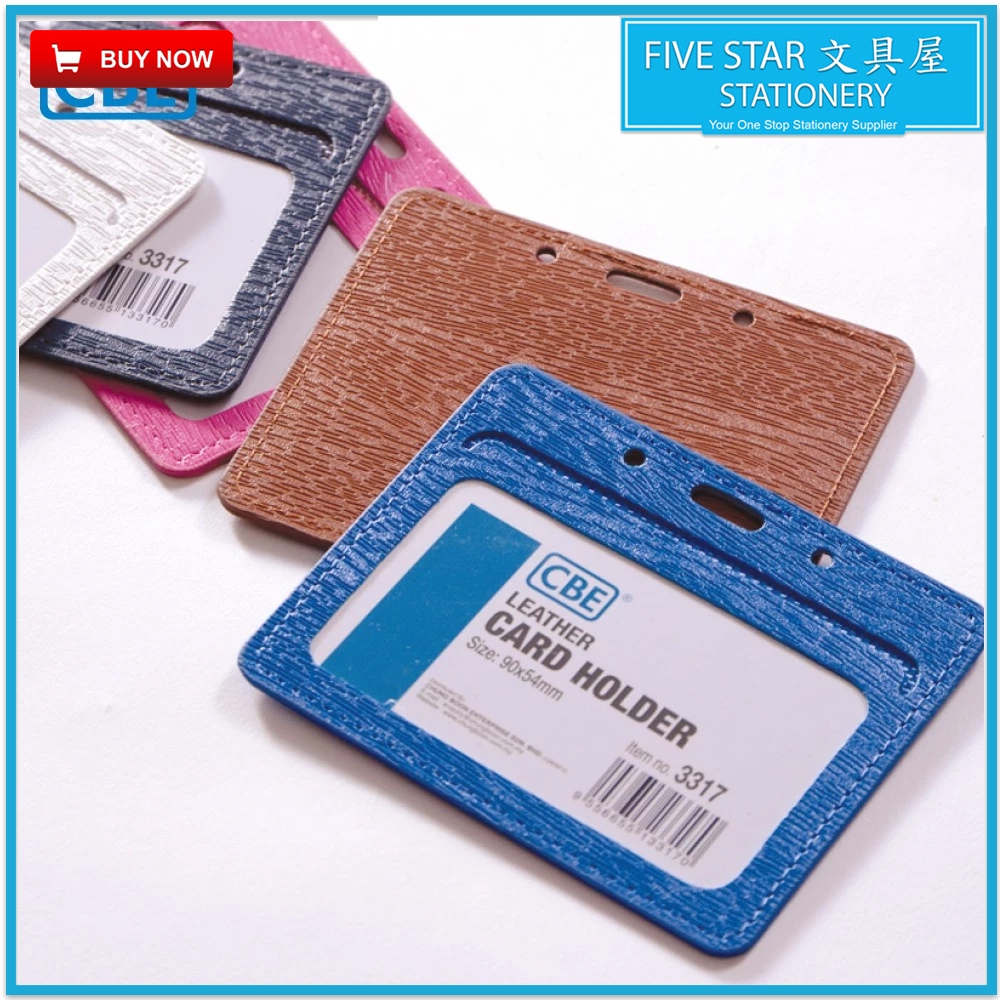CBE Leather ID Card Holder Single Side Name Tag Badge ID Card Holder ...