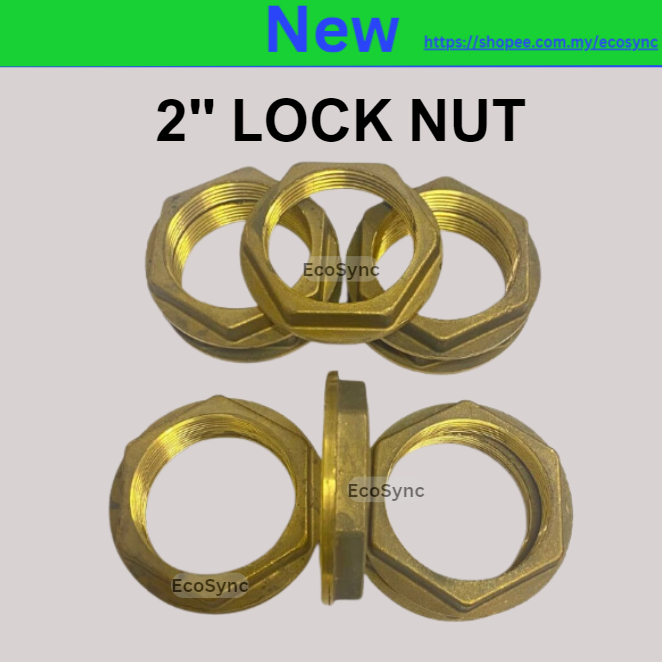 2‘’ (50mm) Flanged Brass Lock Nut | Locking Nut Thread Nuts | Hex Brass ...