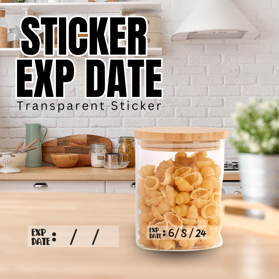 Sticker Expiry Date Label Size 4cm x 1cm Transparent Stickers ...