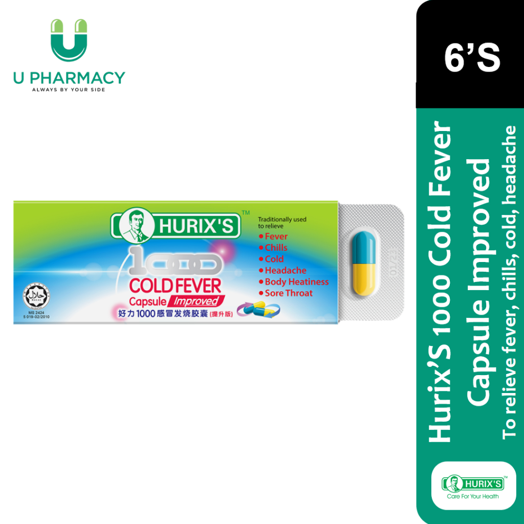 (U Pharmacy) Hurix’S 1000 Cold Fever Capsule Improved 6'S (EXP: 5/26 ...