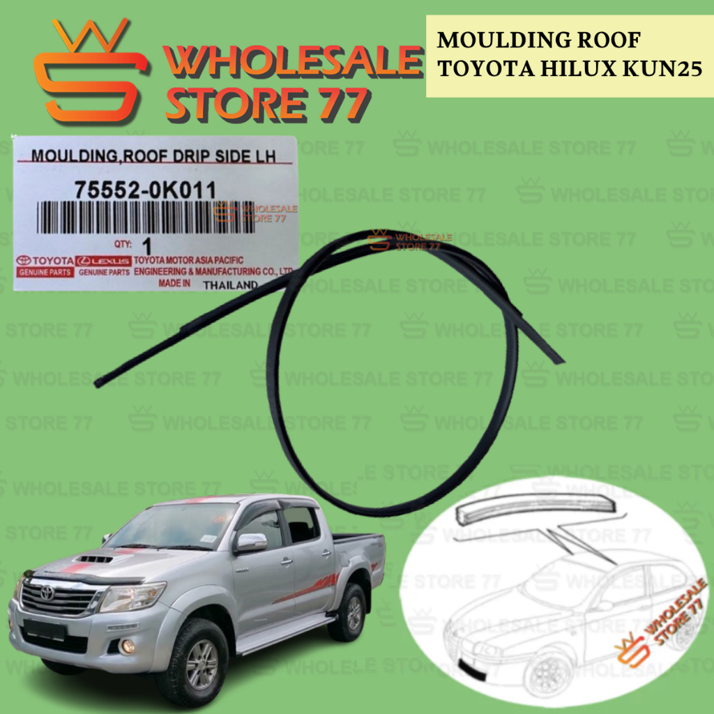 ORIGINAL | Toyota Hilux 05'-15' Kun25 ROOF MOULDING LINING RUBBER OUTER ...