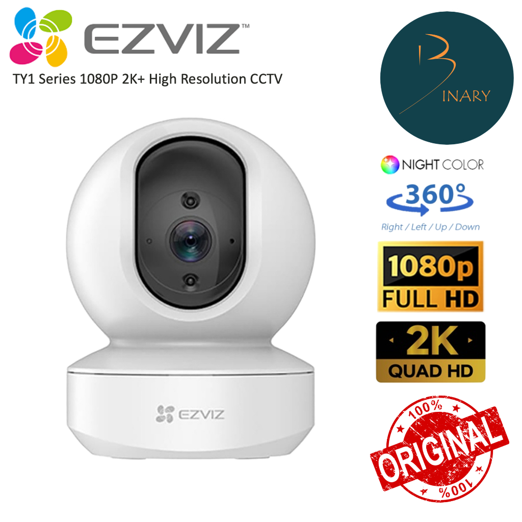 EZVIZ WiFi CCTV Camera TY1 2MP 1080P I TY1 Pro 4MP 2K+ Resolution with ...