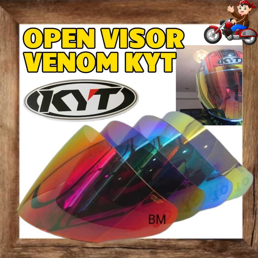 KYT VISOR Original Venom Hellcat HELMET SERIES open face Visor anti UV ...