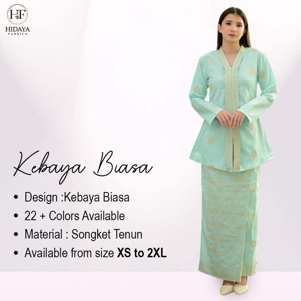 Size XS _2XL Baju Kebaya Biasa | Songket Tenun | All Colours | Kebaya ...