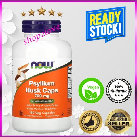 Now Foods Psyllium Husk Caps 700mg 180 Vegan Capsules - Intestinal ...