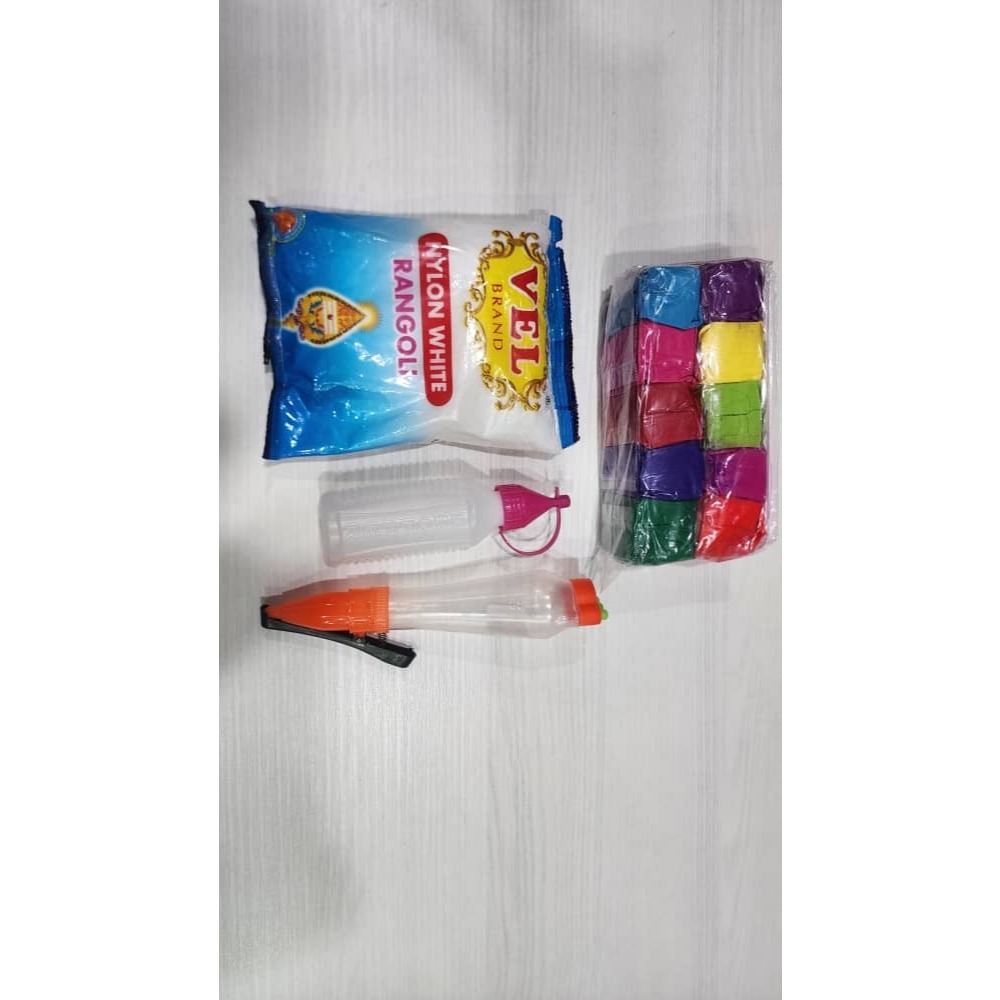 Rangoli Kolam Set with color powder | Shopee Malaysia