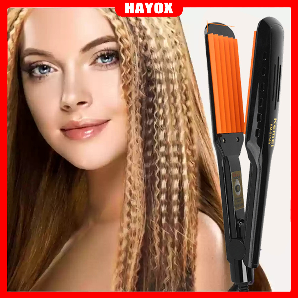 Kemei Professional Corrugated Hair Curler Tourmaline Ceramic Curling ...