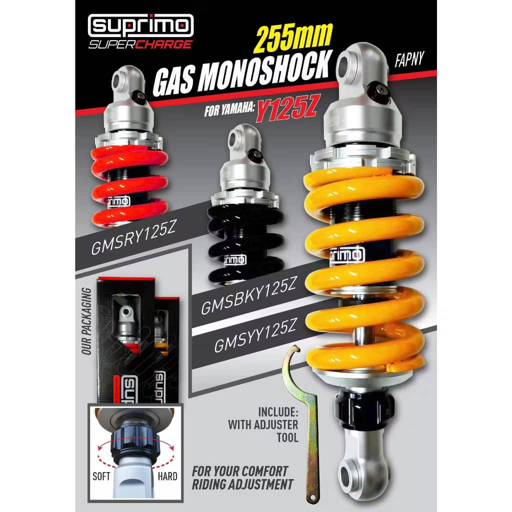 SUPRIMO MONOSHOCK MONO SHOCK ABSORBER ADJUSTABLE YAMAHA Y125Z 125Z ...