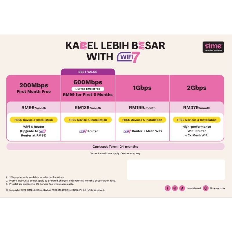 INTERNET TIME FIBER HOME Serendah RM99/mth 200Mbps. | Shopee Malaysia