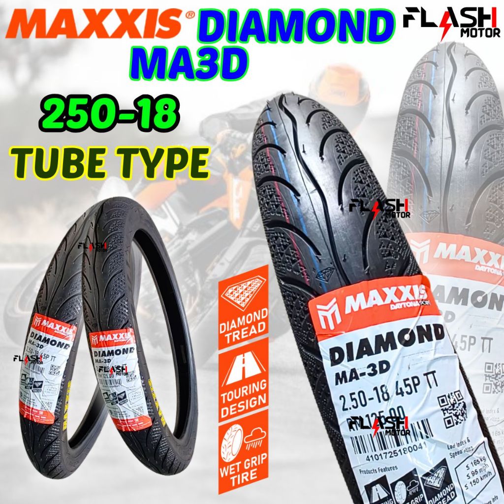 MAXXIS DIAMOND 250-18 MA3D Tubetype Tayar Tyre Tiub Tube 250 18 RXZ GTO ...