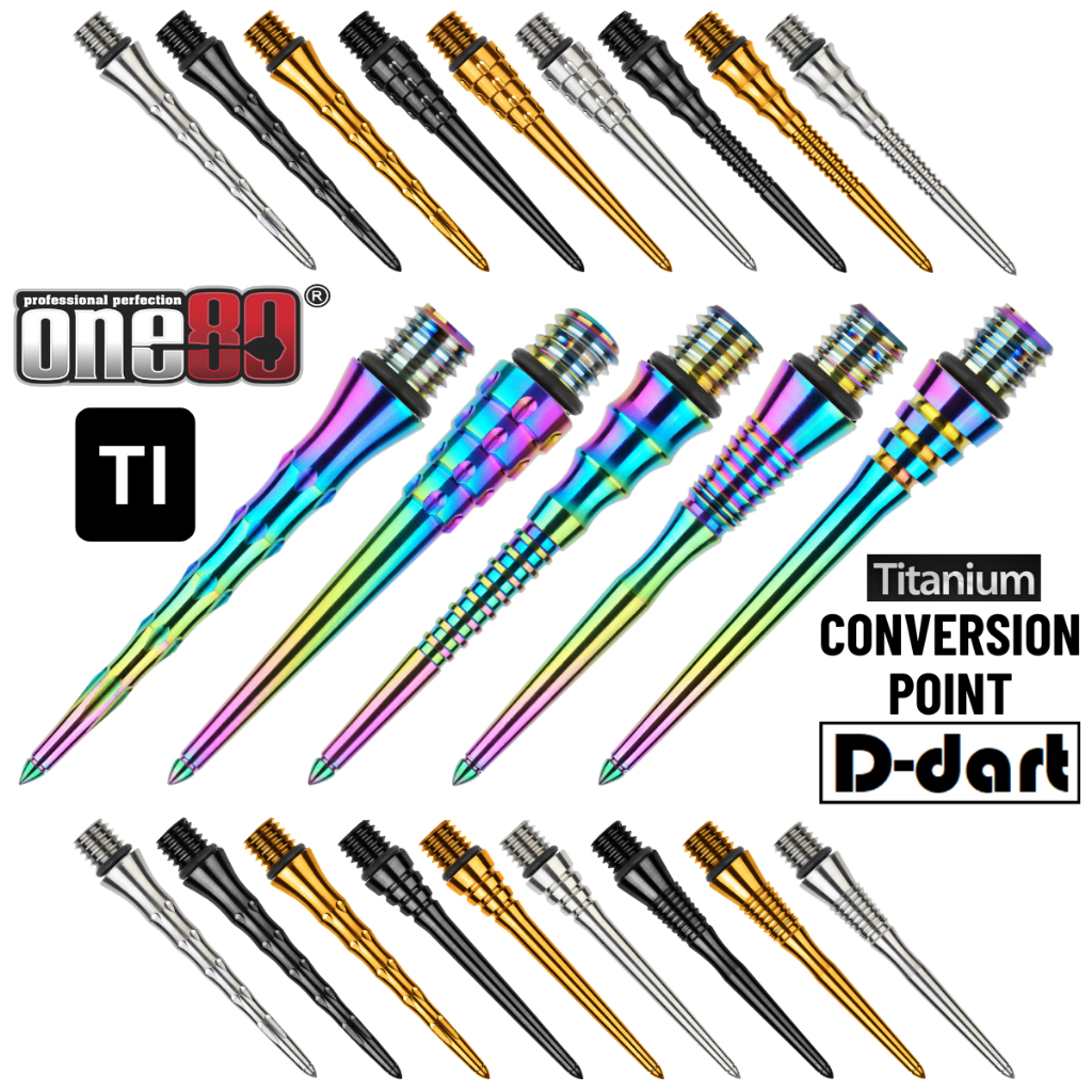 ONE80 CONVERSION POINT - 22mm/26mm/30mm TI CONVERSION 2BA TITANIUM DART POINTS 3Pcs/Pack ...