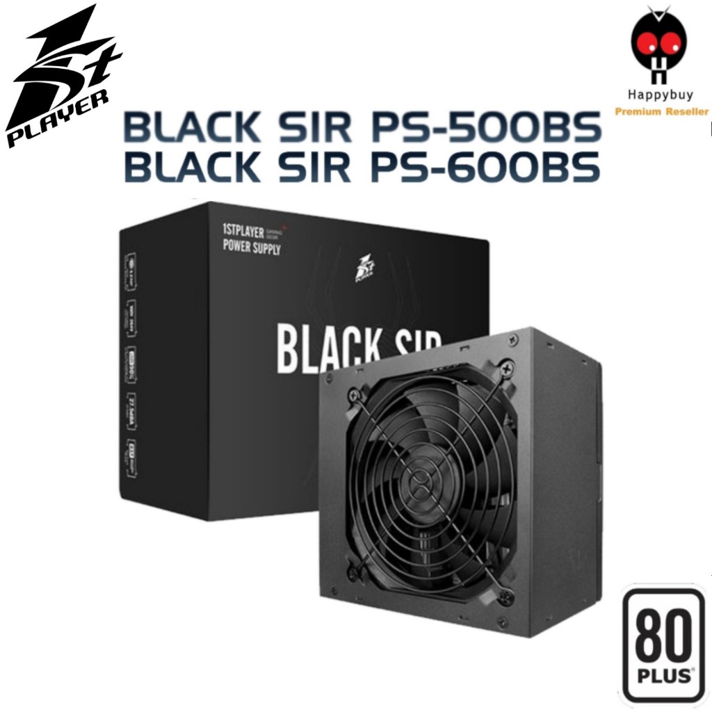 1st Player Black Sir 500W / 600W 80 Plus Non Modular Power Supply PSU ...