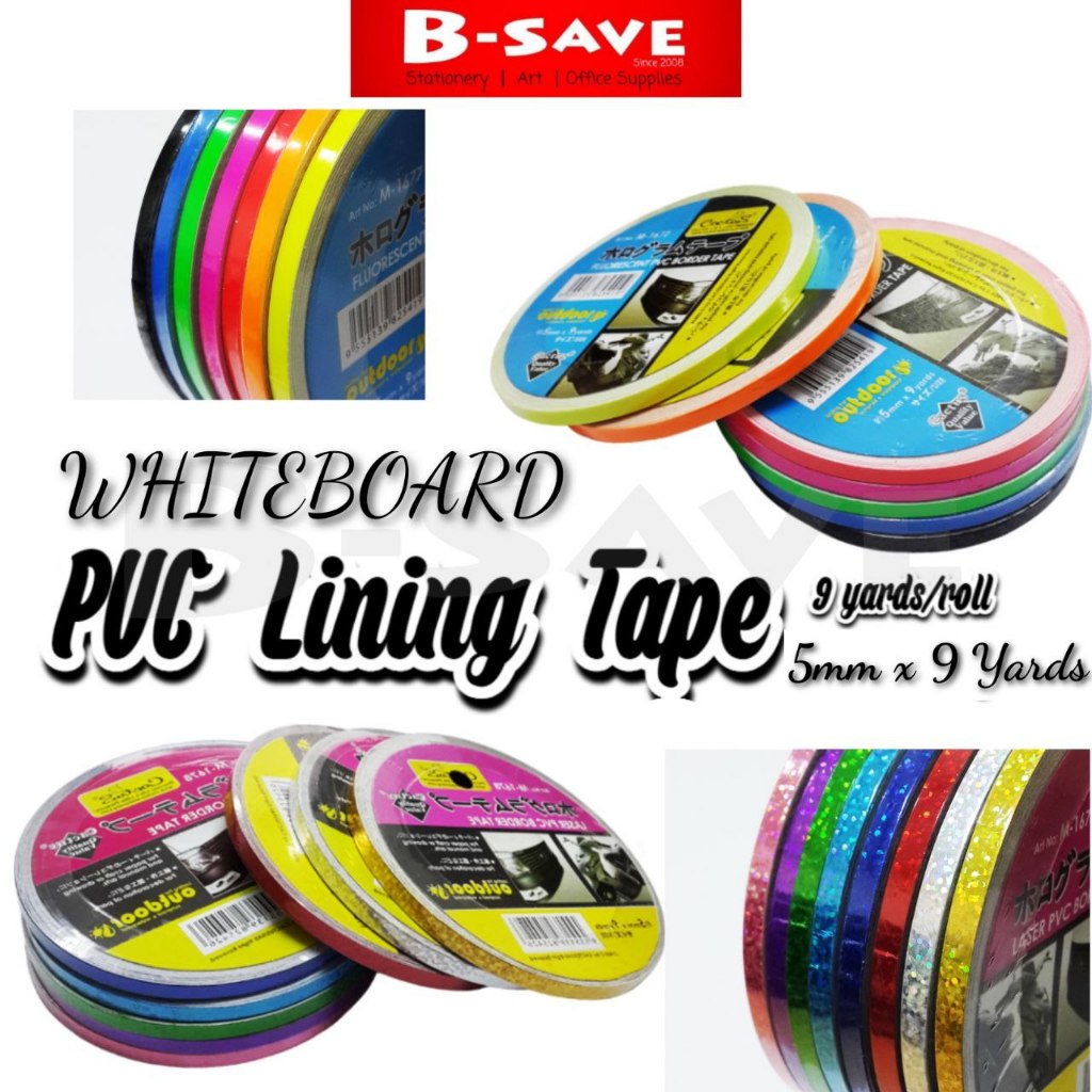 5mm x 9 Yards PVC Lining Tape / Pvc Border Tape / Lining Sticker / Red ...