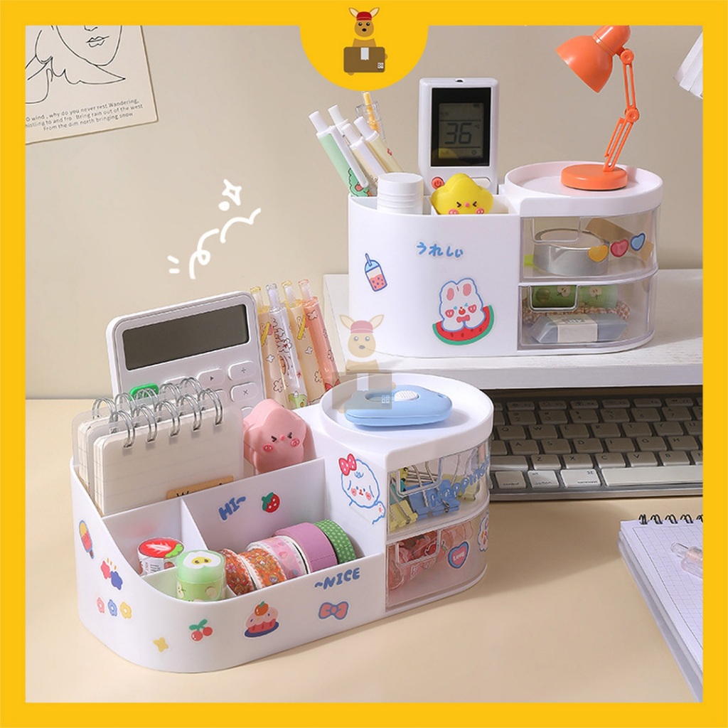 Table Organizer Curve Mini Drawer Stationery Make-up Storage Boxes ...