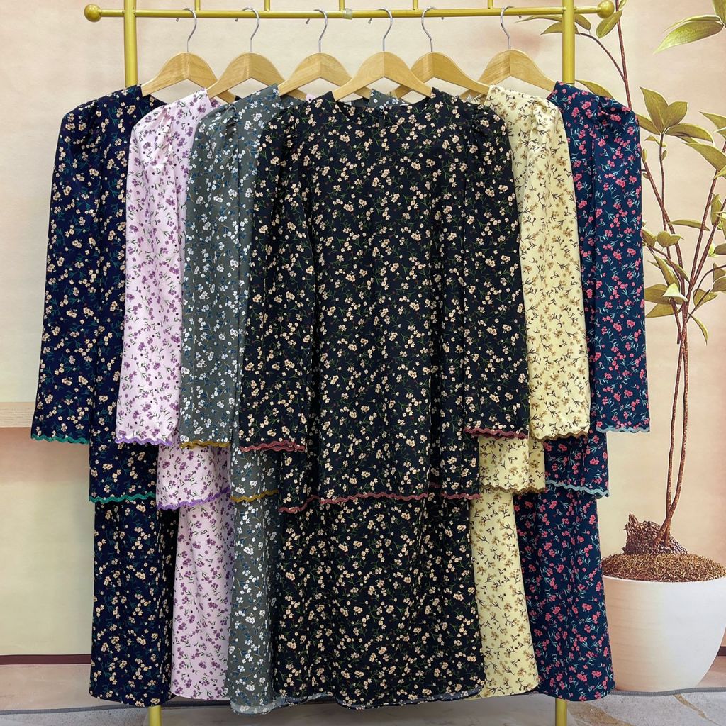 [Nayla.z]Dewasa Saiz36-52(S-6XL)Set BajuKurung(T37173)Sedondon CorakBunga Berpuff SulamRenda ...
