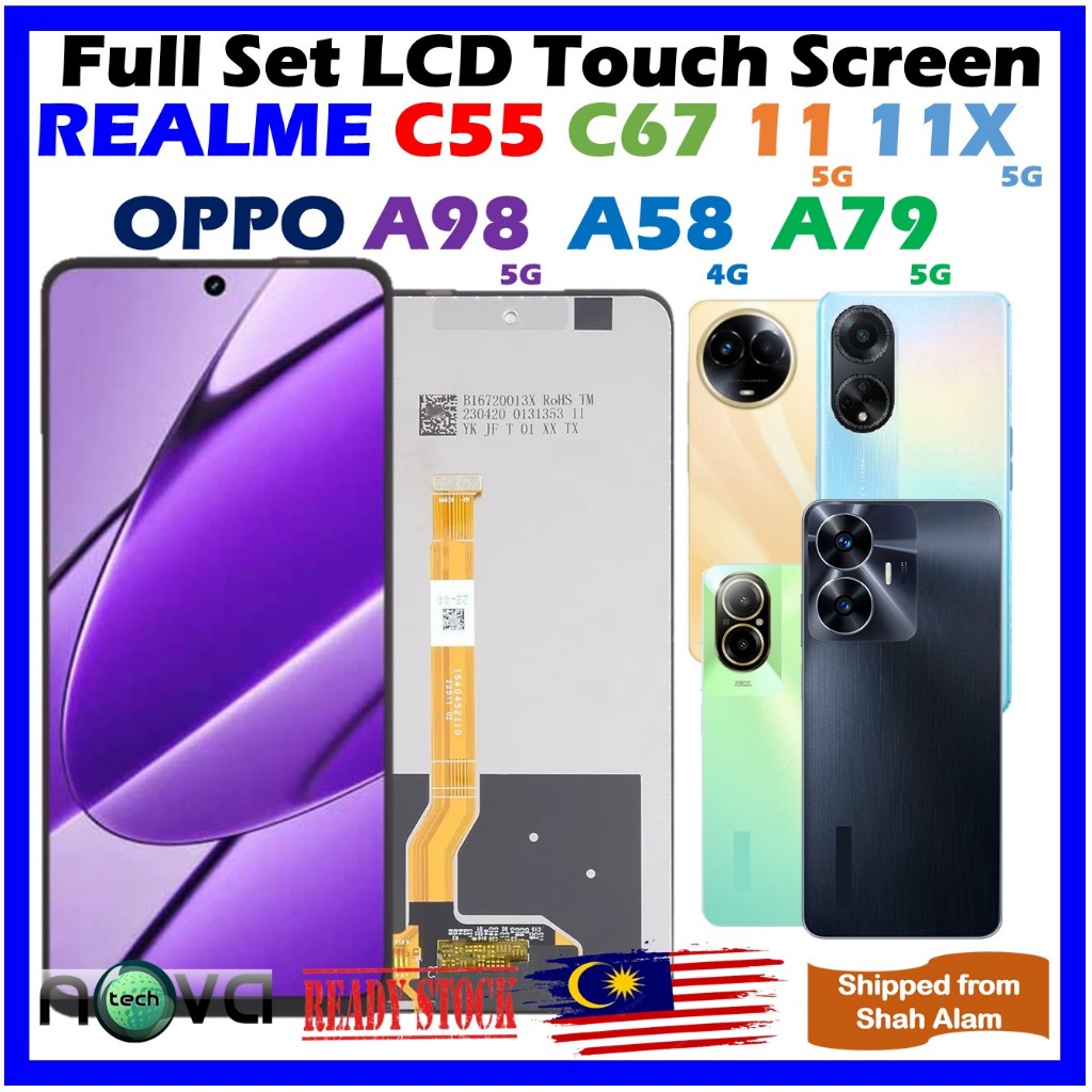 ORl NGS Brand Full Set LCD Screen Fit For REALME C55 / C67 5G / 11 5G / 11X 5G / OPPO A98 5G ...