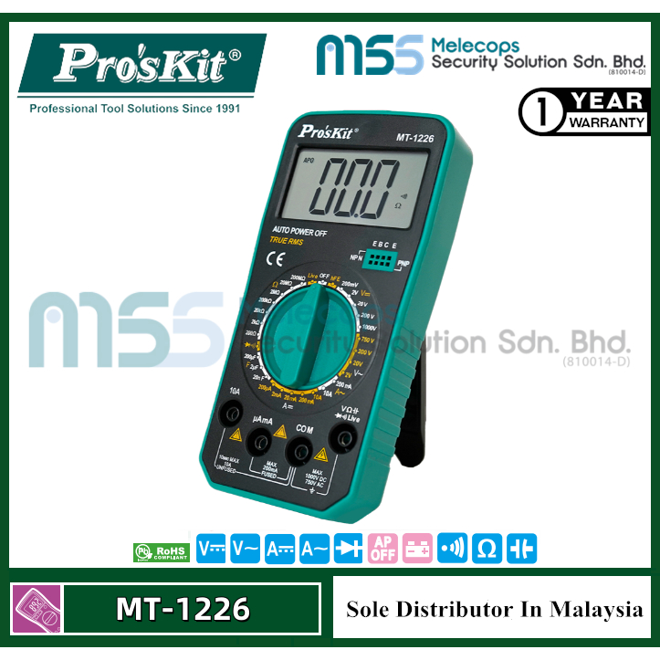 Pro'skit MT-1226 3-1/2 Digital Multimeter | Shopee Malaysia
