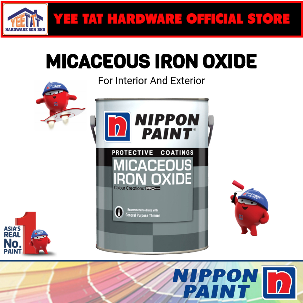 [ NIPPON PAINT ] Micaceous Iron Oxide MIO 905 DARK GREY (5L) | Shopee ...