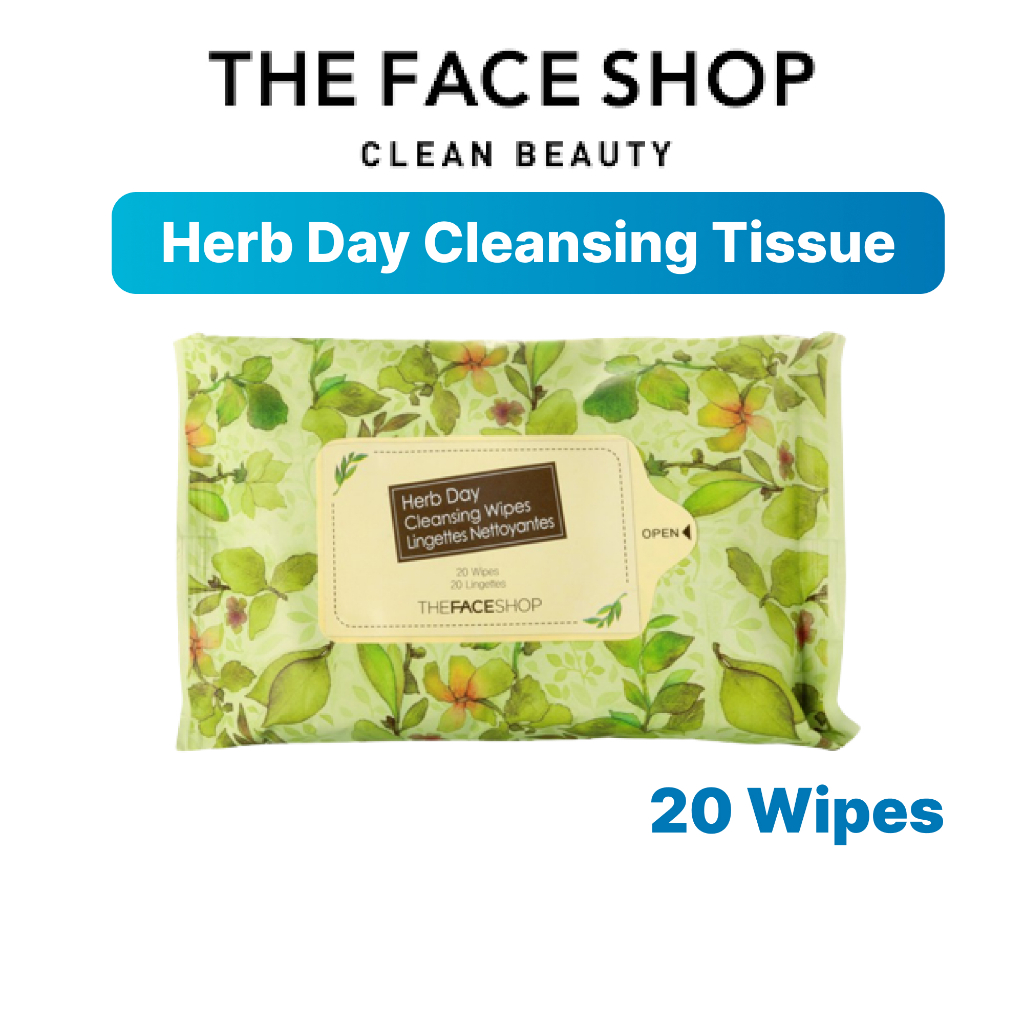 The Face Shop Herb Day Cleansing Wipes Makeup Remover Wipe Facial ...