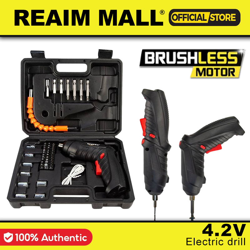 Cordless Electric Screwdriver Drill 47 pcs 4.1V Rechargeable Pemutar ...