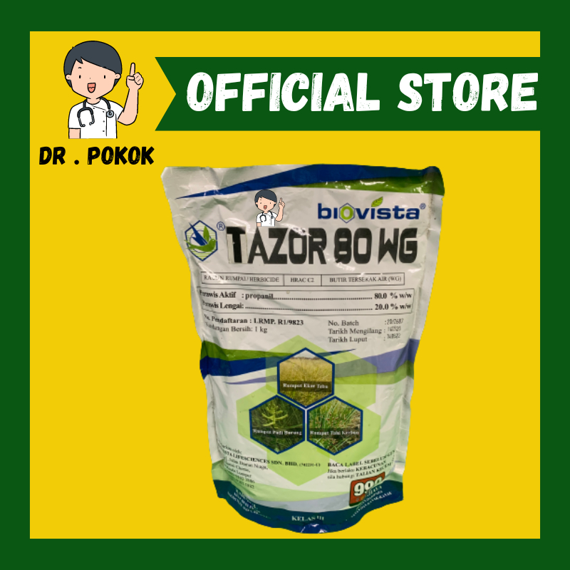 [ORIGINAL] 1KG Tazor 80WG ( Propanil 80% ) Biovista Racun Rumput padi ...