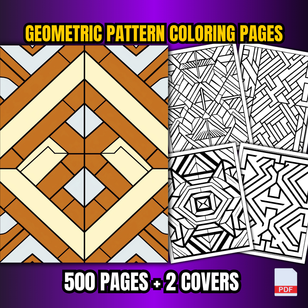 [PDF] GEOMETRIC PATTERN COLORING PAGES FOR ADULTS (500 PAGES + 2 COVERS ...